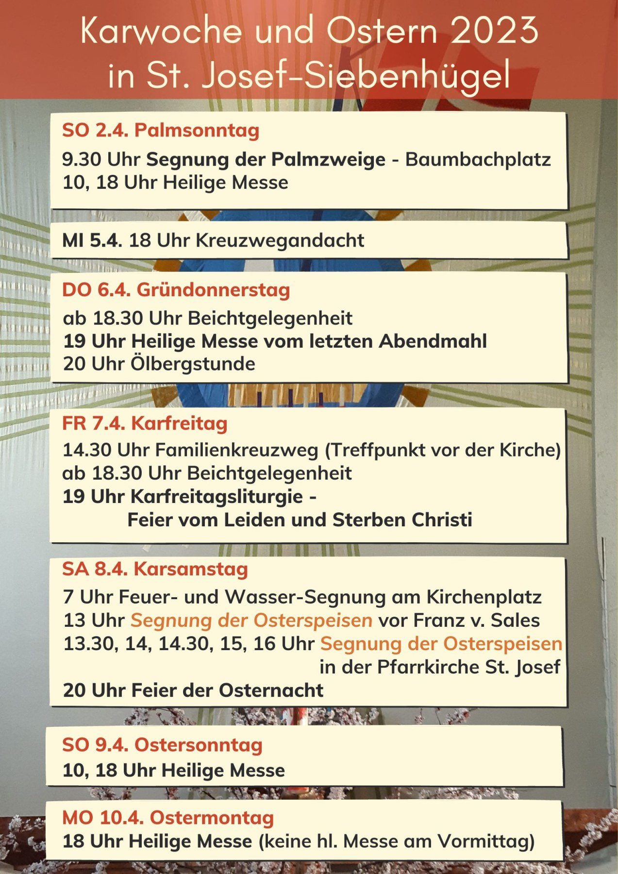 Karwoche und Ostern 2023