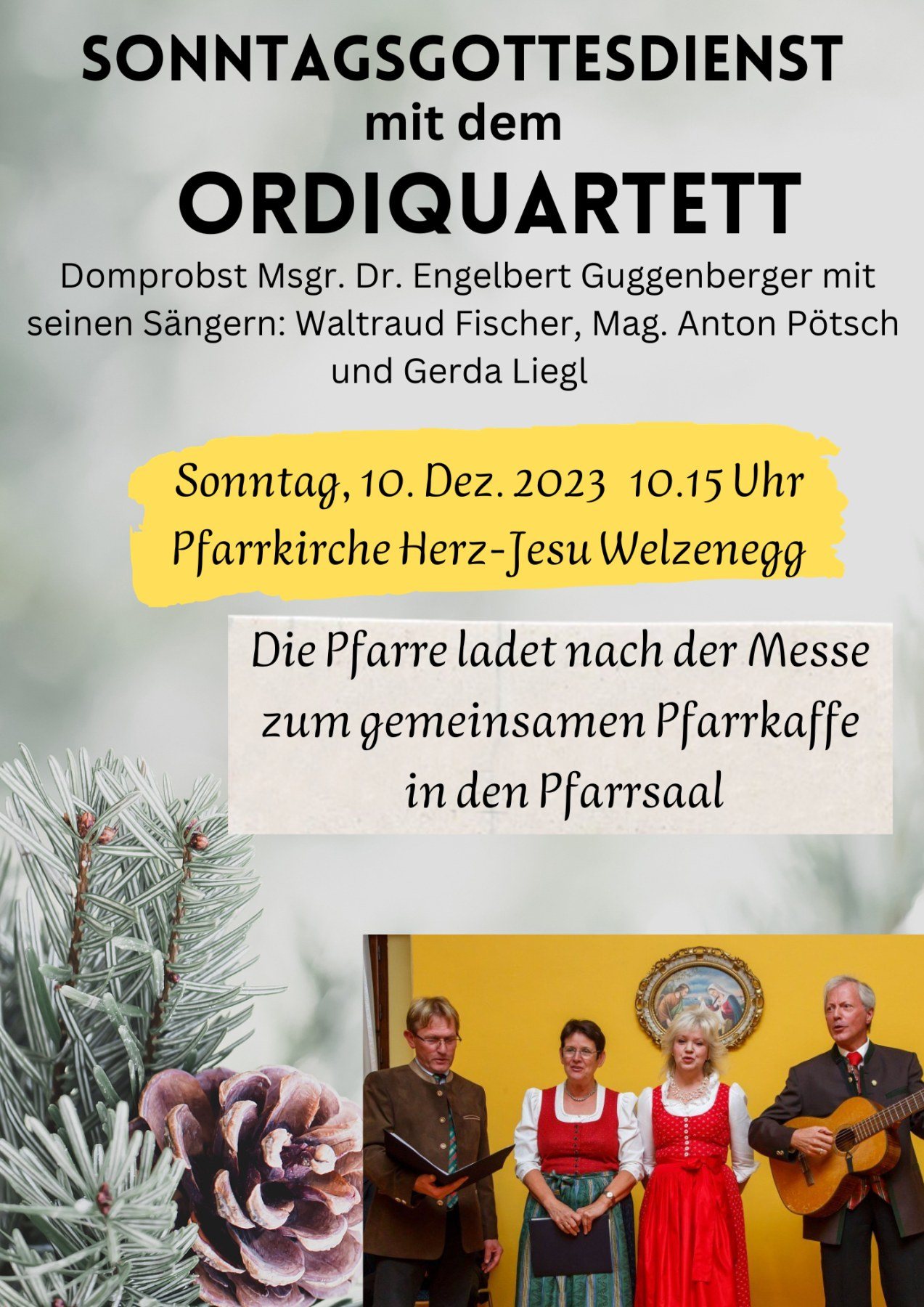 Sonntagsgottesdienst mit dem ORDIQUARTETT