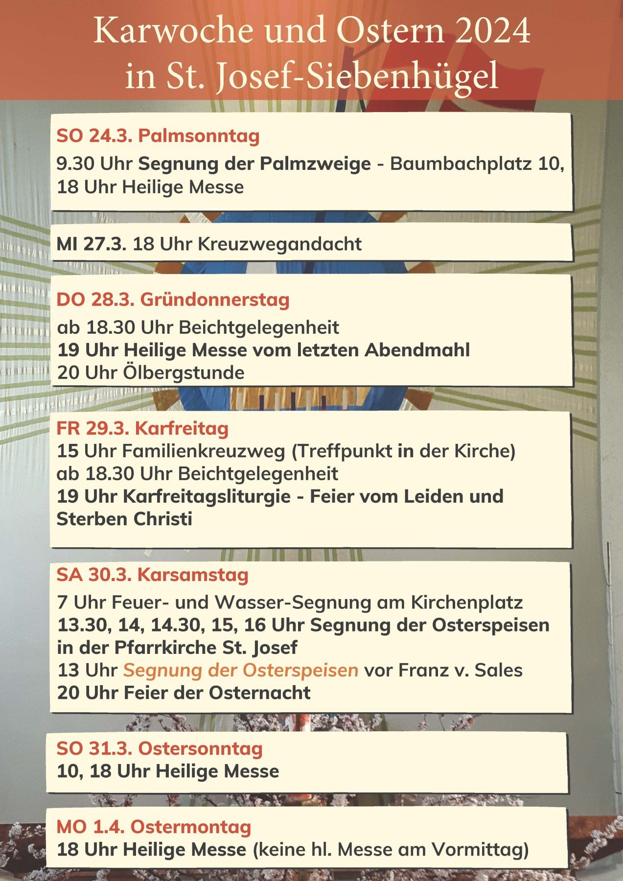 Karwoche und Ostern 2024