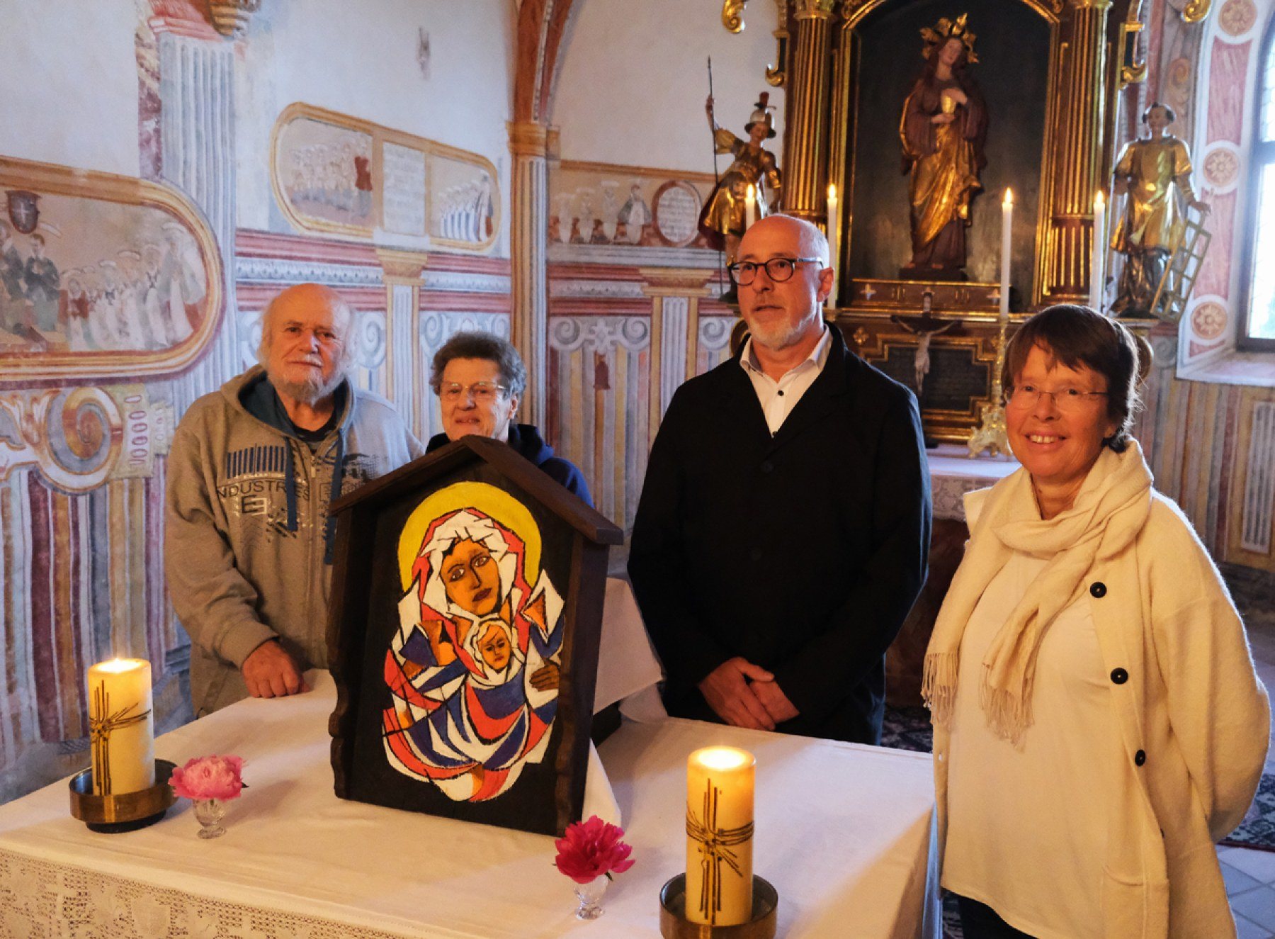 Das Heiligenbild am Gailer-Kreuz erstrahlt in neuem Glanz