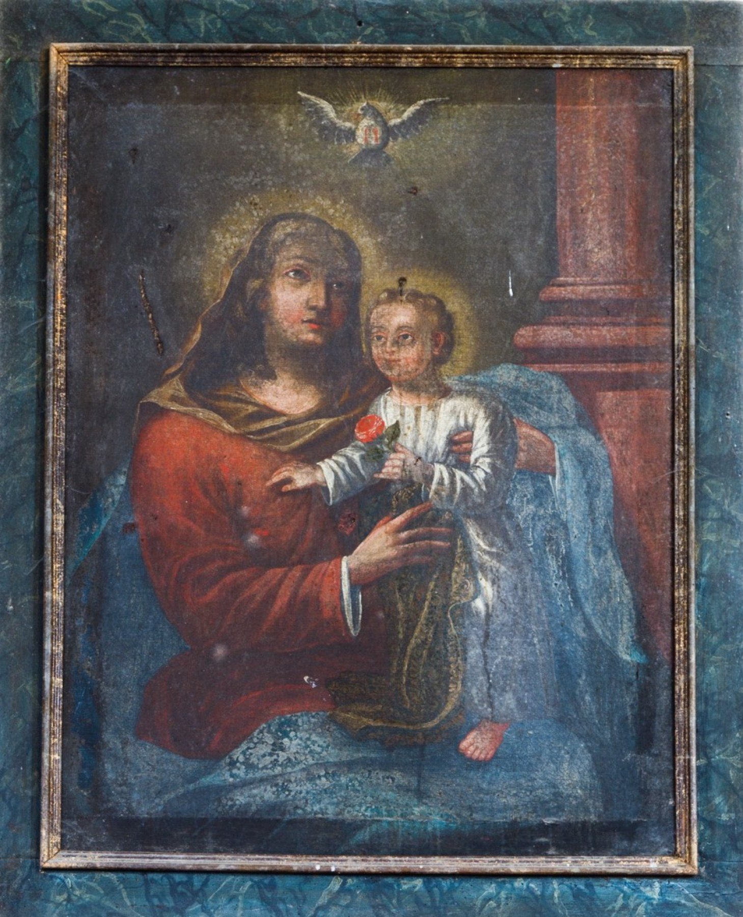 Freude am Oswaldiberg über das frisch restaurierte Bild Maria mit Kind