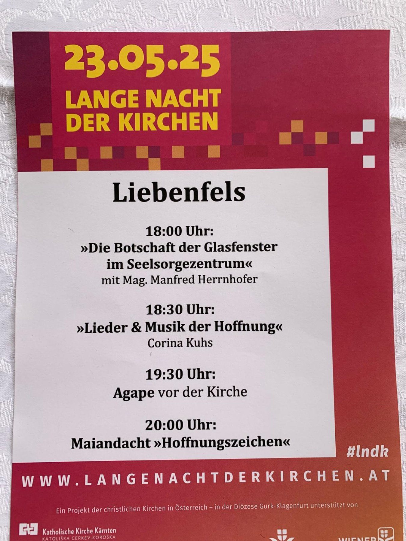 “Lange Nacht der Kirchen” in Liebenfels am 23. Mai 2025