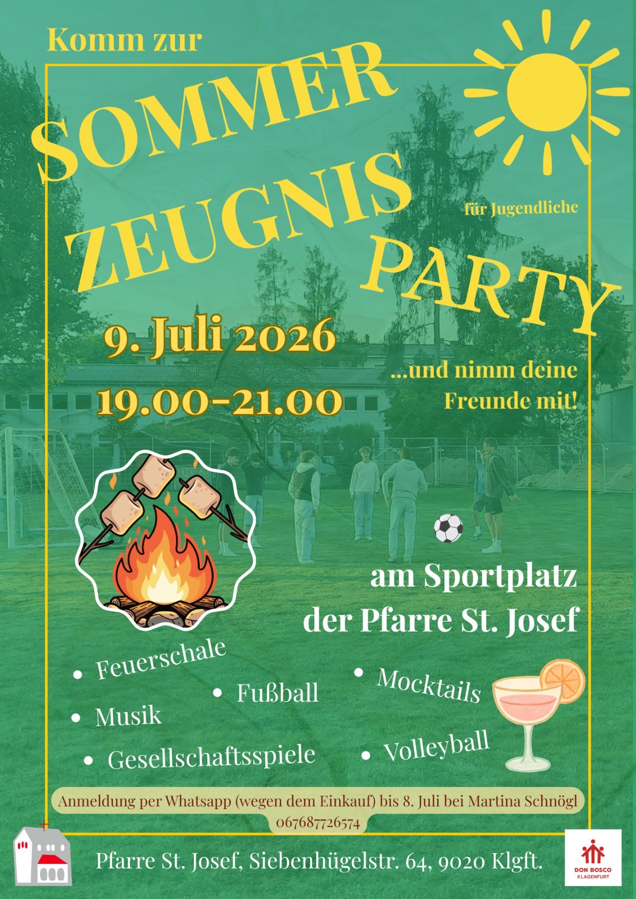 Sommer Zeugnis Party für Jugendliche