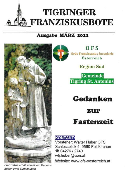 Tigringer Franziskusbote 03/2021: Gedanken zur Fastenzeit